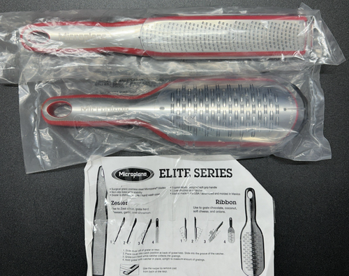2 Pc Grater Set Microplane Elite Series ~ Ribbon Grater + Zester W ...