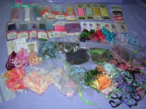 Lot of Silk Ribbon River Silks YLI Thread Gatherer Hand Dyed | eBay