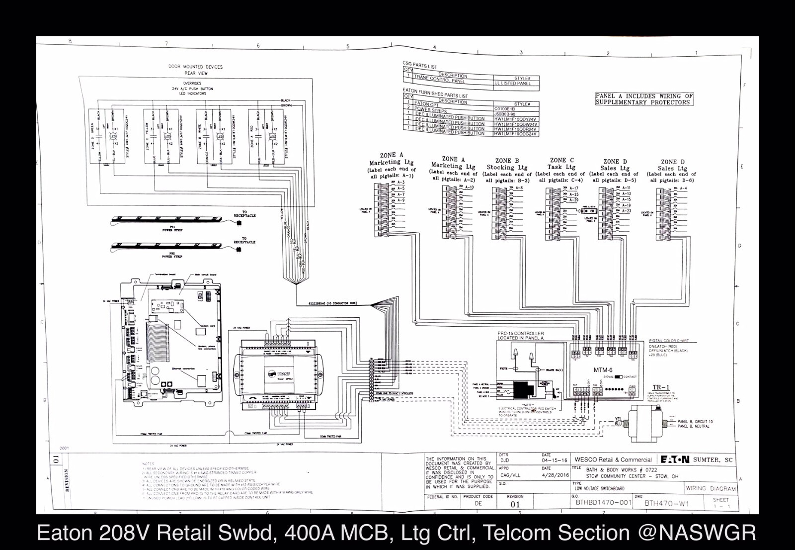 Eaton Retail 400A Switchboard ~ 400A MCB, Ltg Controls, Telcom Sec ...