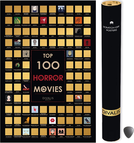 Top 100 Horror Movies Scratch off Poster - Large Cinema Scratchable ...