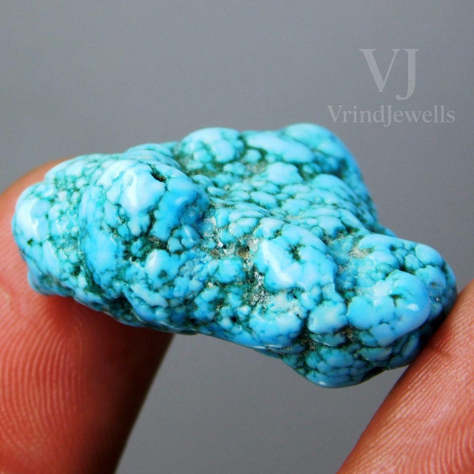 45.50 Ct Natural Botryoidal Blue Turquoise Druzy Nugget Collector ...