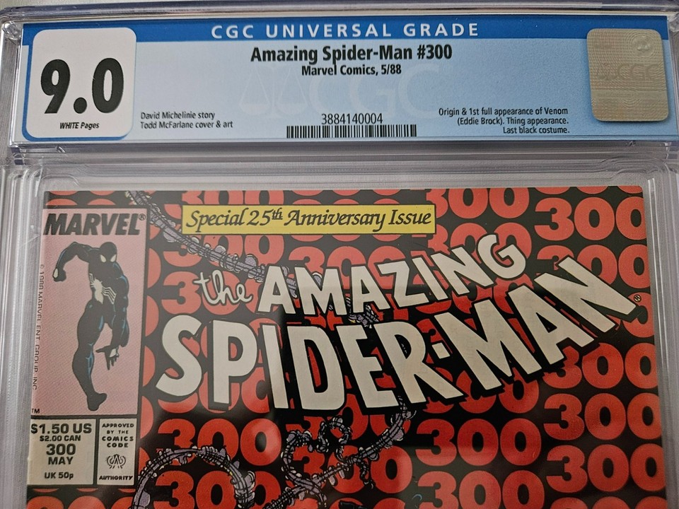 AMAZING SPIDER-MAN 300 CGC 9.0 WHITE PGS 1988 1ST FULL APPEARANCE OF ...