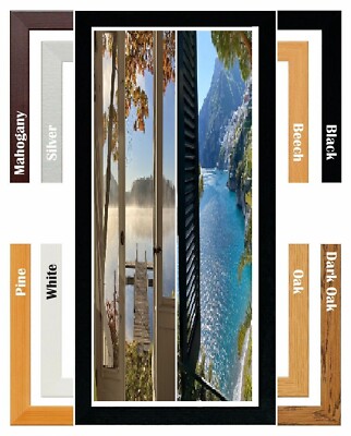 Panoramic Sizes Picture Frames Wood Photo Frames Poster Frame Black ...