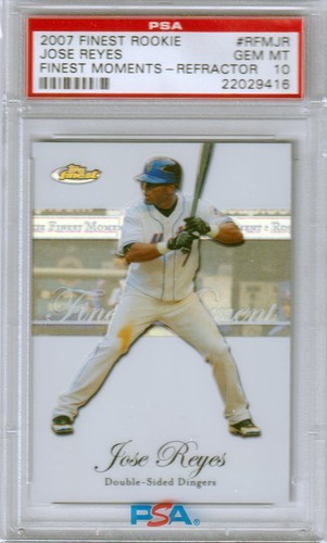 JOSE REYES 2007 Finest Moments Rookie RC #RFMJR Refractor PSA 10 GEM ...