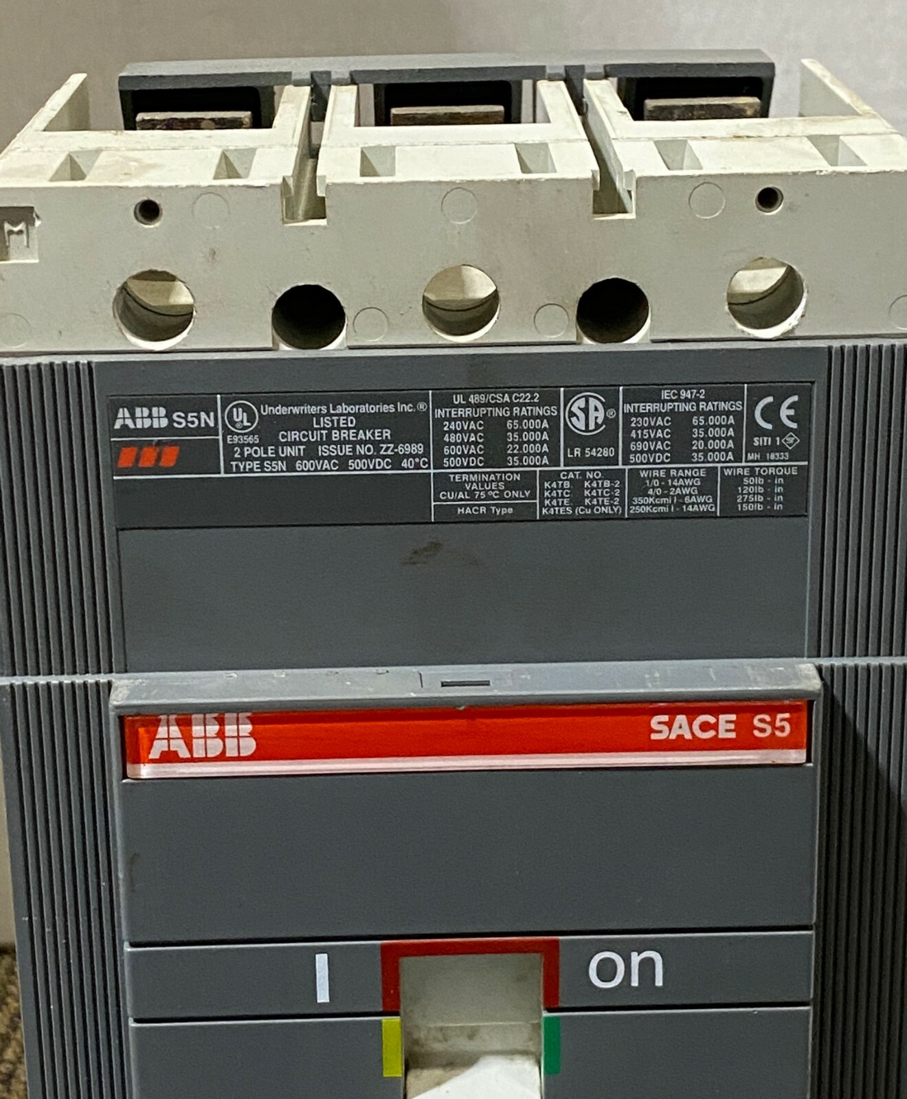ABB S5N (400 Amp/ 2 Pole/ 600 Volt) | eBay