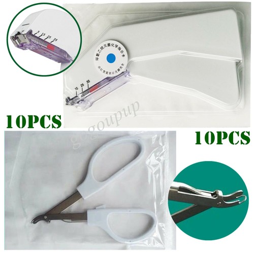 10 Sets Disposable 35 Wide Skin Staplers+Staple Removers for Veterinary ...
