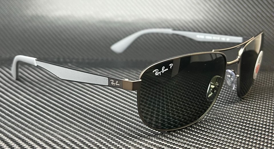 RAY BAN RB3528 029 9A Gunmetal Green Polarized Men's 61 mm Sunglasses ...