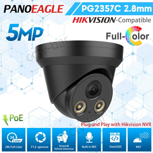 HIK Compatible 5MP ColorVu IP Security Network Camera MIC Full Color ...