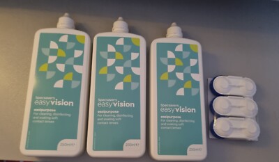 Specsavers Easy Vision Contact lens cleaner 250 mls x 3 bottles | eBay UK