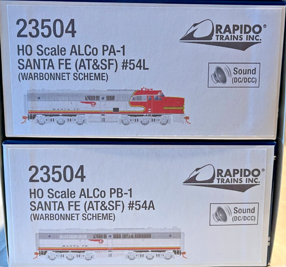 Rapido HO Scale Santa Fe ATSF Alco PA-1 / PB-1 DCC-Lok Sound 5 | eBay