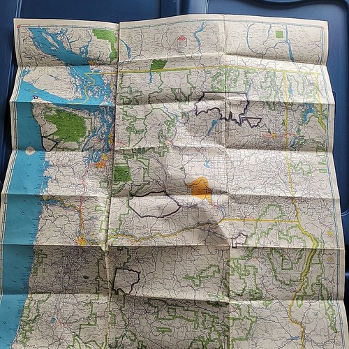 Vintage - 1955 - AAA - Oregon Washington - Fold Out Paper Map | eBay