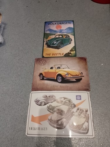 X3 (12x8( Inch Metal Volkswagen Beetle Signs Man Cave Shed Garage ...