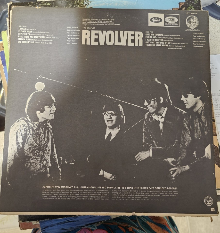 REVOLVER-THE BEATLES-ORIGINAL 1966 Capitol ST2576 Stereo record album ...