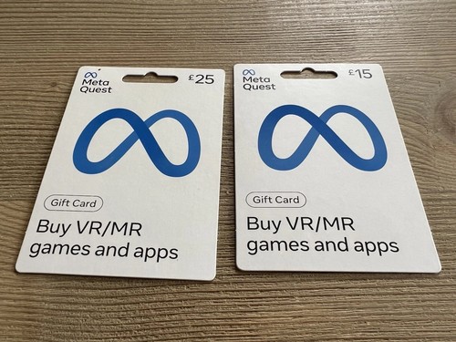 Meta Quest Gift Cards £25 and £15 Total £40 | eBay UK