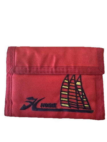 Vintage 1980s HOBIE Logo Sailboat Nylon Tri-Fold Wallet Red Surf Ocean ...