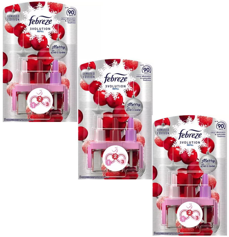 3x 20ml 3volution Febreze Ambi Pur 3Volution Plug In Refills 90 Days ...