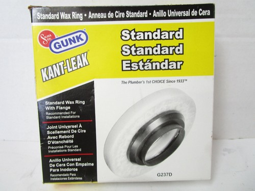 Gunk Kant-Leak Toilet Seal Wax Ring Universal Fitment G237D W/ Flange ...