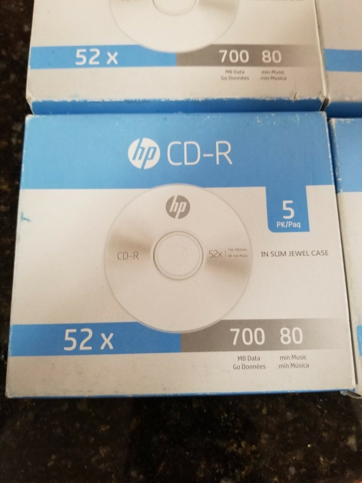 5 - Pack HP CD-Rs (CD-R, 5-Disc Slim Case) ~ New in Box | eBay