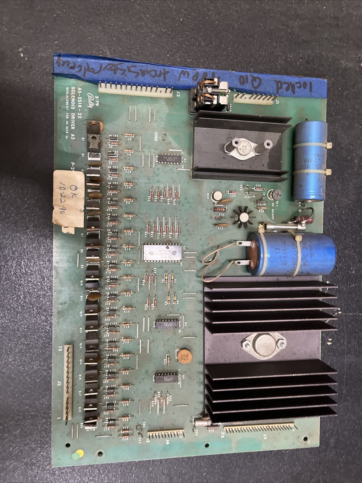 Non Working Bally Pinball Machine Driver W Locked Transistor Game PCB ...