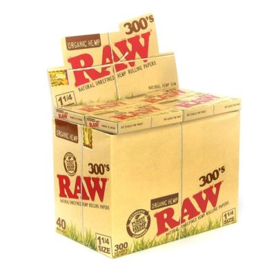 RAW Organic 300s 1 1/4 Rolling Papers 5 PACKS - Natural Unrefined 300 1 ...