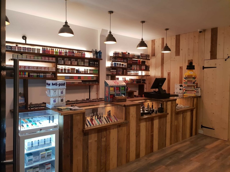 Vape Shop Counter Bar Reclaim Rustic Industrial Glass Display W200 x ...