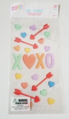 Gel Window Clings OXOX/Hearts/Arrows Multi Colors Kids 3+/ School ...