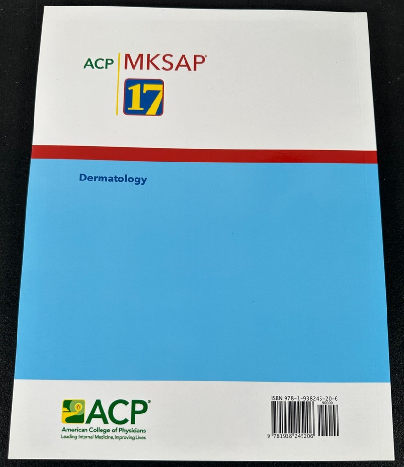 ACP MKSAP (R) 17 Dermatology Medical Book ISBN: 978-1938245206 ...
