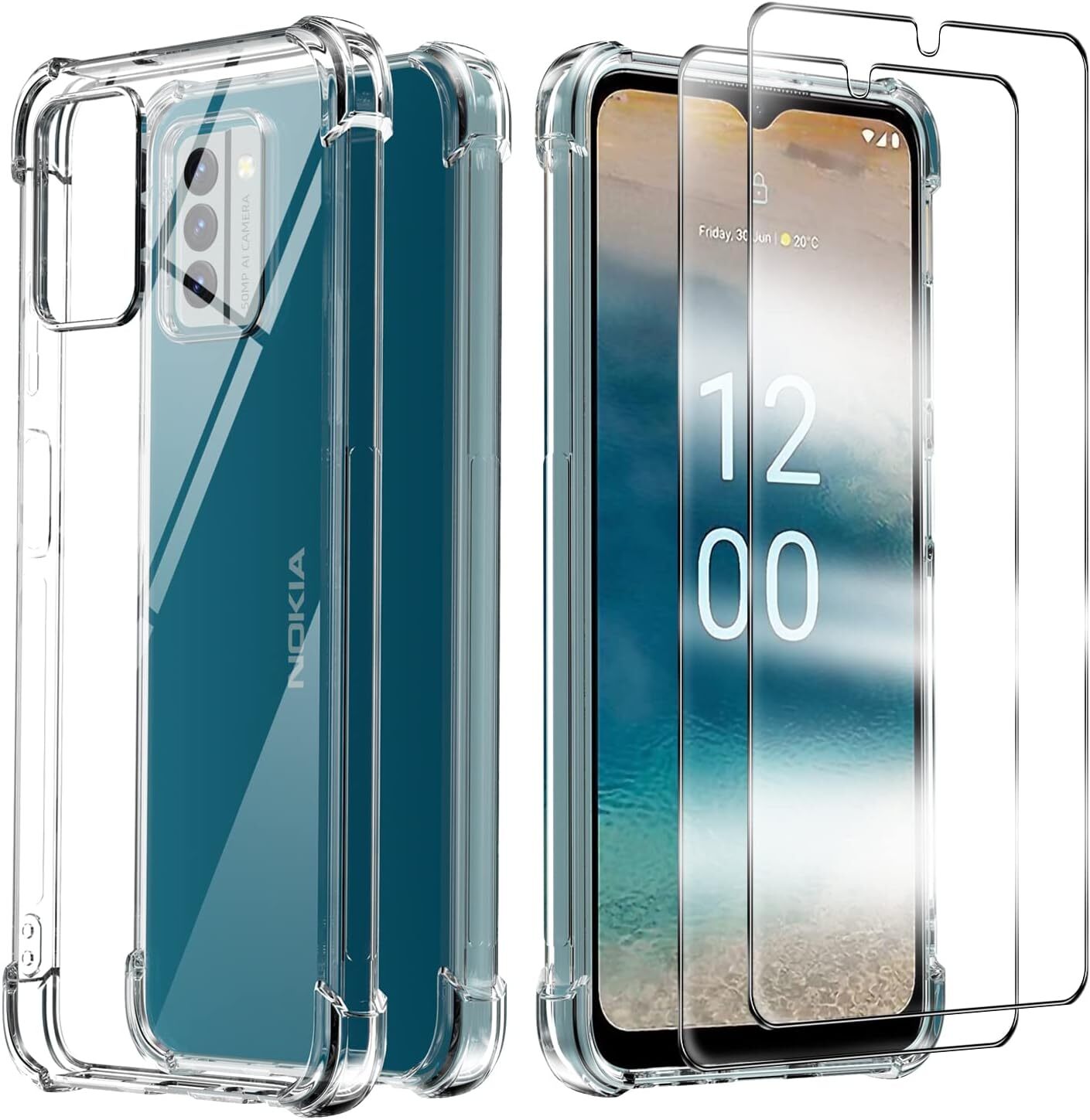 For Nokia X30 C32 G21 G42 G11 G22 C12 Case, Clear Shockproof Gel Phone ...