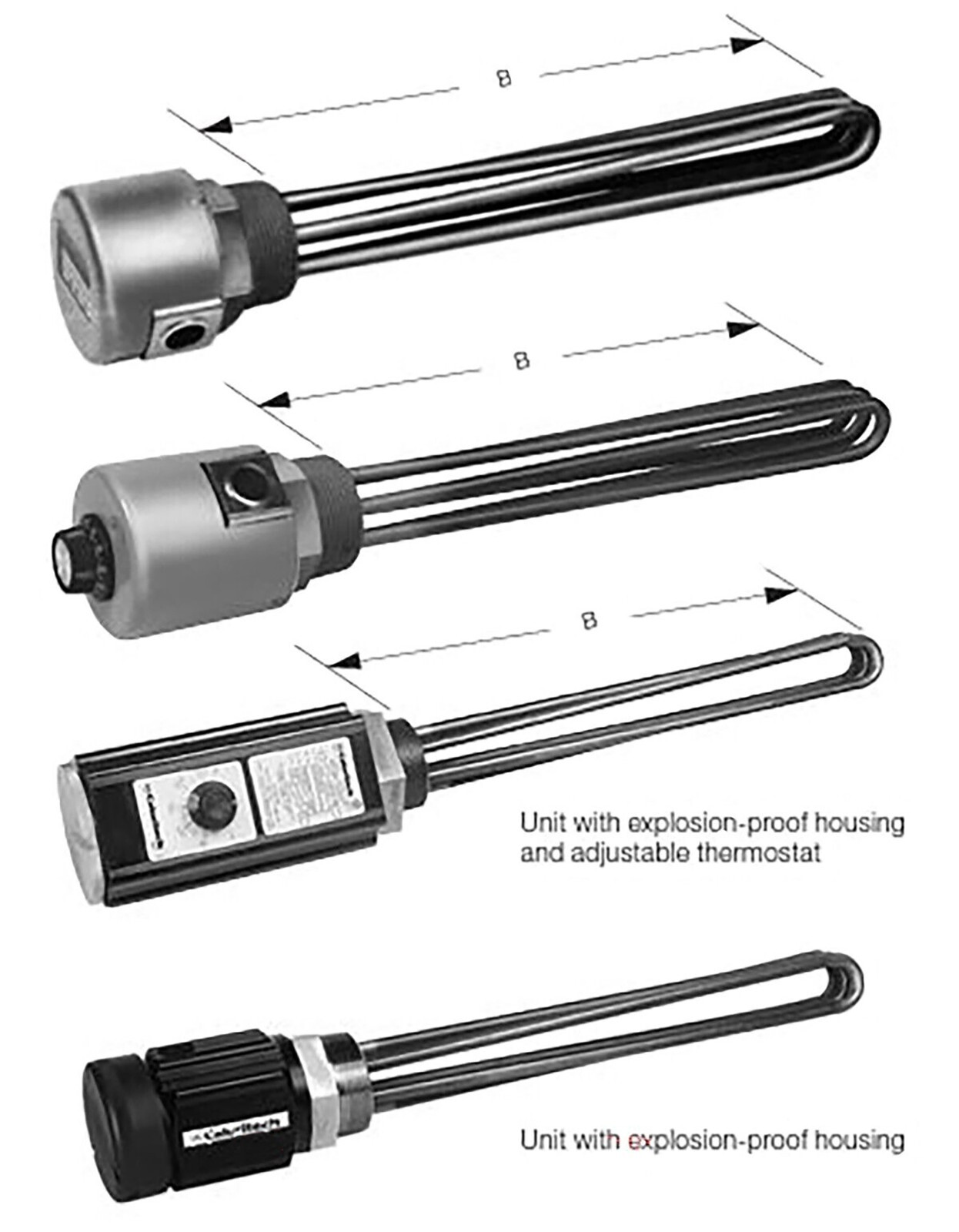 Caloritech™ CX Series Electric Screwplug Immersion Heater, 1"NPT , 3 kW ...