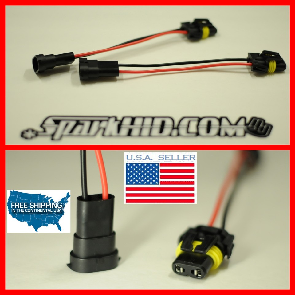 2x H11 TO 9006 9005 bulb model convert Pigtail HARNESS SOCKETs plug n ...