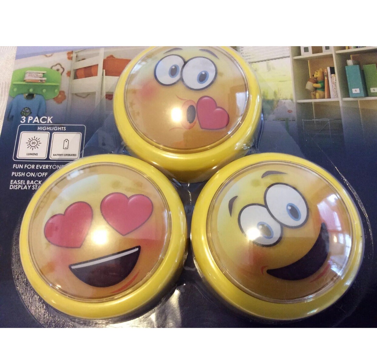 Westek LED Emoji Lights Push On/Off Battery Operated Easel Back Display ...