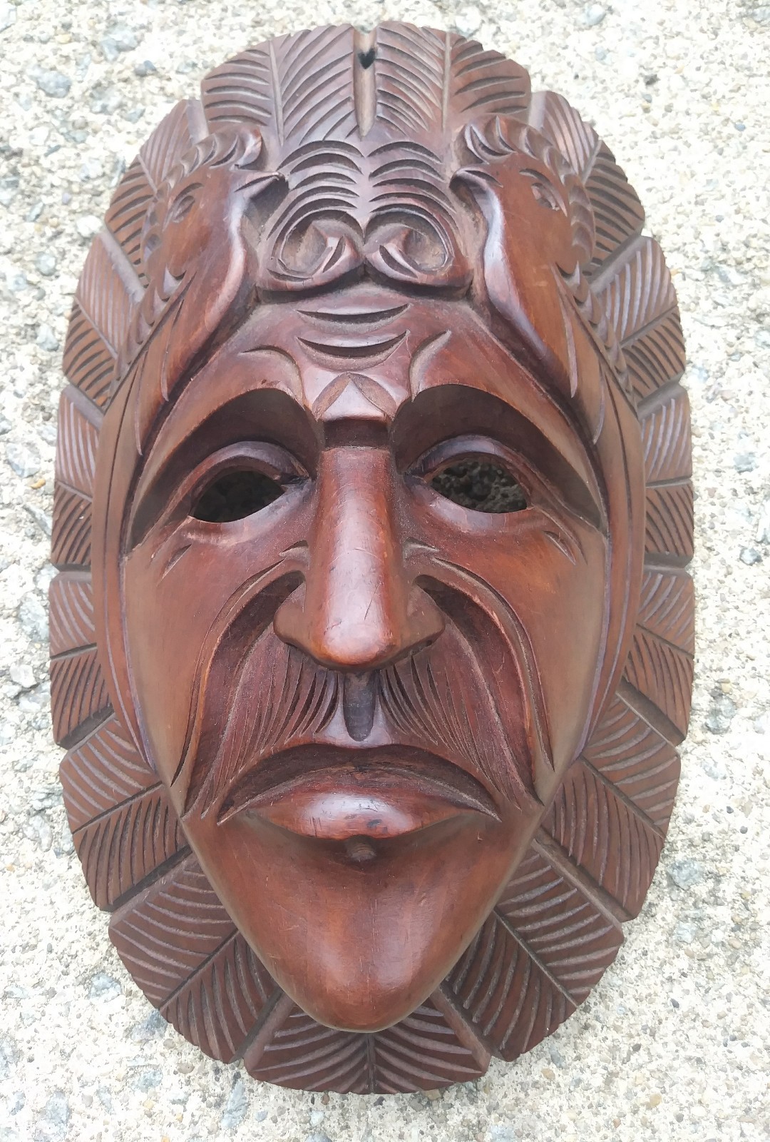 Mayan Hand carved wood mask Guatemalan Maya folks art scuplture chief ...