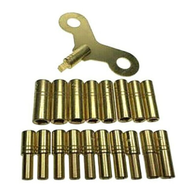 Universal Clock Winding Key Set of 18 Sizes 1.75 - 6.00mm Brass Winder ...