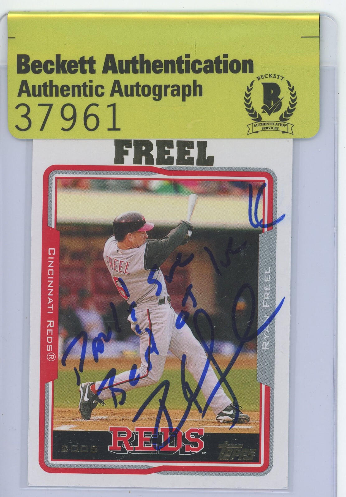 2005 Topps - Ryan Freel - Beckett Authentic Autograph (d. 2012) | eBay