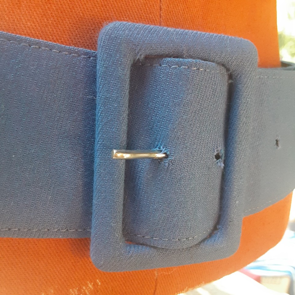 VINTAGE Contour Belt Blue S M CONTOURED Cloth Vinyl Interior BEL AIRE ...