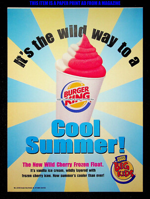 Burger King Wild Cherry Frozen Float 2003 Trade Print Magazine Ad ...