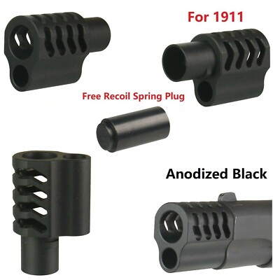 1911 .45 ACP Muzzle Brake Compensator, B Style, Anodized Black Free ...