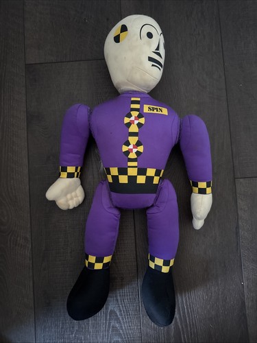 Vintage Crash Test Dummy Plush Doll 22" Purple Tyco Spin Pull Apart ...