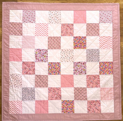 Baby Quilt Handmade Pink Girl's Infant Patchwork Crib 40" x 40" NEW | eBay