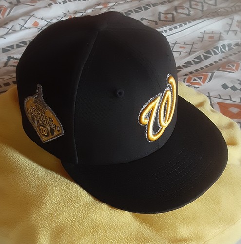 Washington Nationals 59Fifty New Era Black & Gold WS 2019 Fitted Hat 7 ...