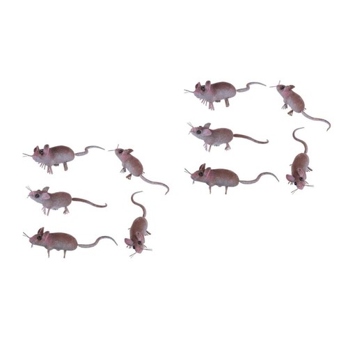 2 Pieces Realistic Fake Mice Small Mouse Figurines Collectibles Toy for ...