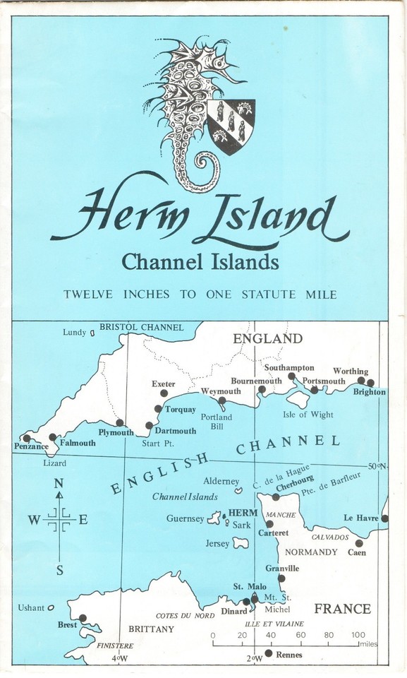 1982 Herm Map -with Notes/Legal Disps.etc(print on reverse-Herm Granite ...