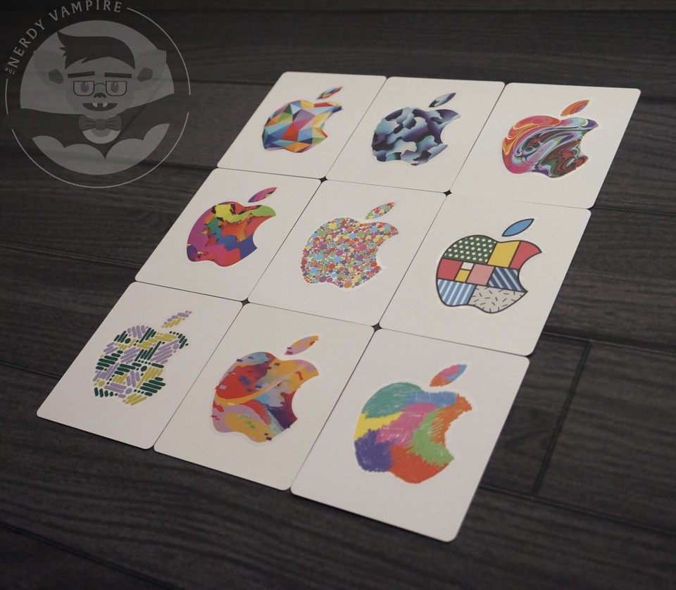 Official Apple Logo Decal Stickers | All 9 (From Gift Cards) Abstract ...