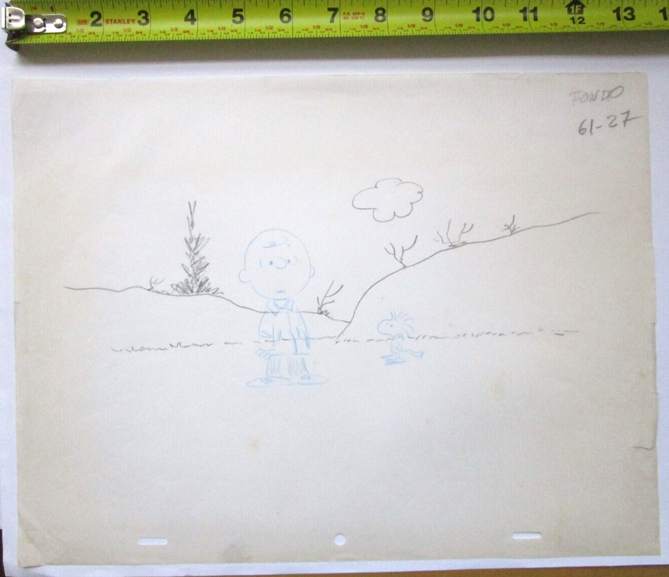 PEANUTS CHARLIE BROWN Charles Schulz ORIGINAL PROD cel DRAWING LAYOUT ...