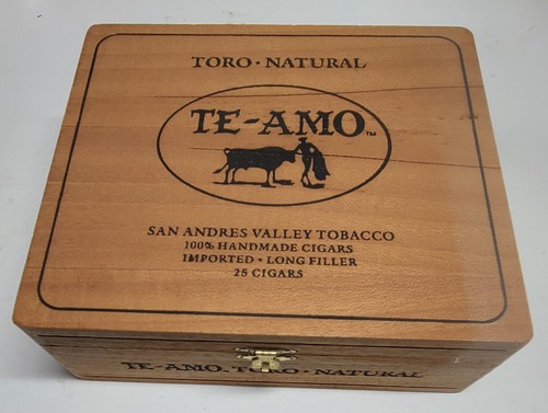 TE-AMO Toro Natural EMPTY WOODEN CIGAR BOX | eBay