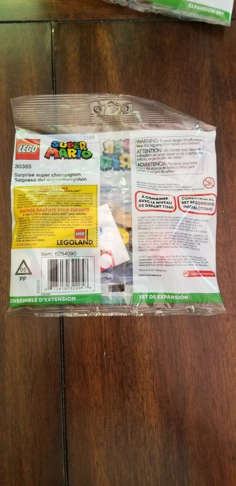Sealed Lego 30385 Mario Polybag NIP Super Mushroom Surprise Polybag ...