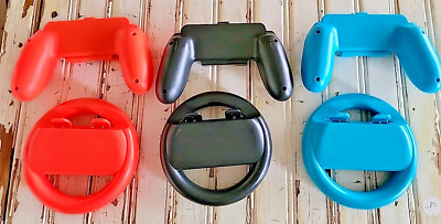 Red , Black, and Blue Joy Con Grips -Steering Wheel Grips for Nintendo ...