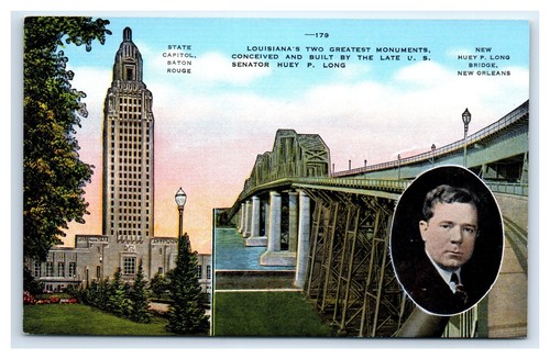 Baton Rouge, LA Postcard- LOUISIANAS TWO GREATEST MONUMENTS BUILT BY ...