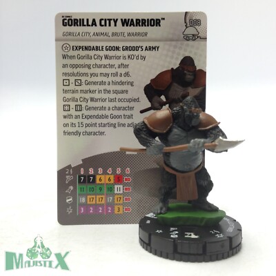 Heroclix DC Notorious set Gorilla City Warrior #008 Common figure w ...