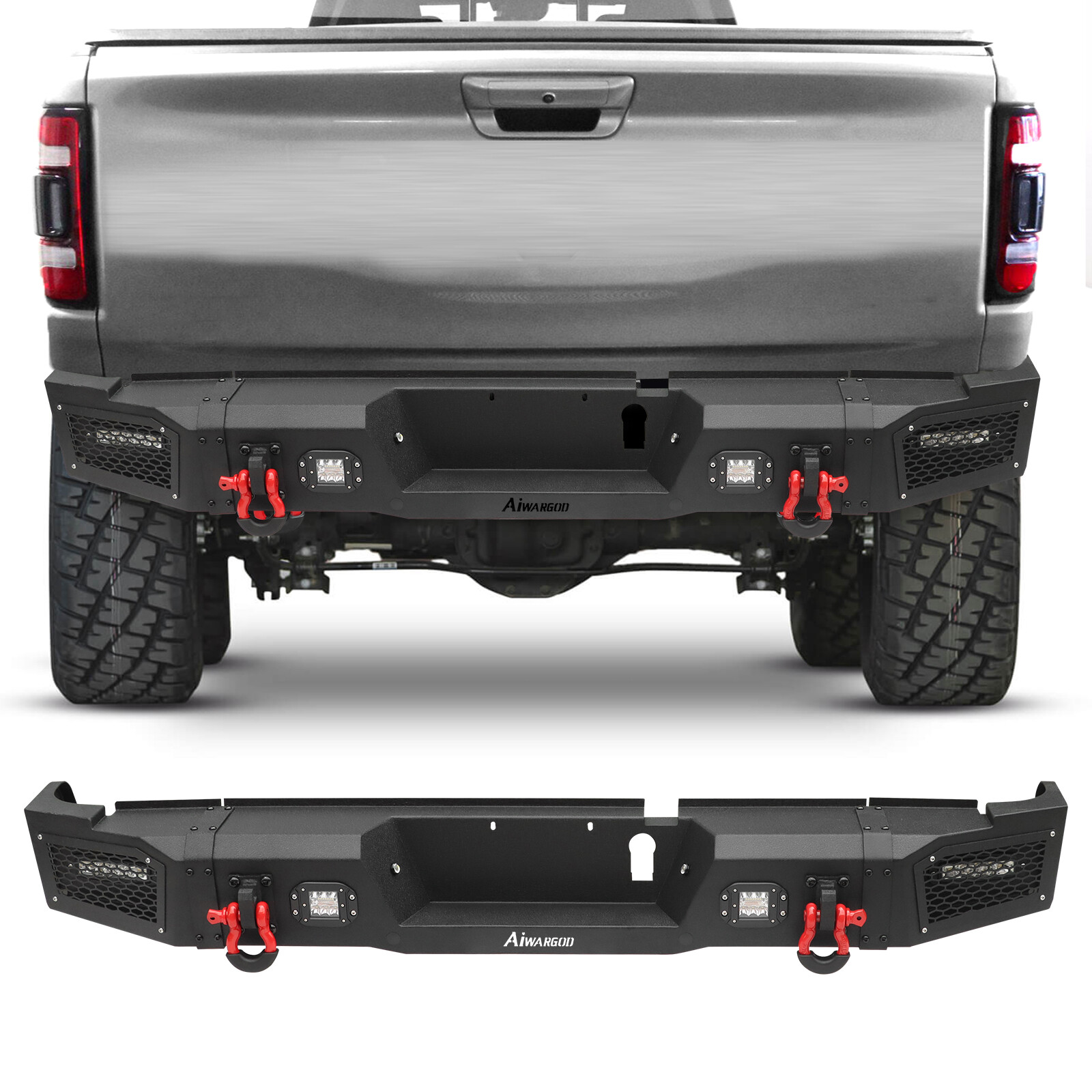 Black Steel Front Rear Bumpers fits 2019 2020 2021 2022 Dodge Ram 2500/ ...